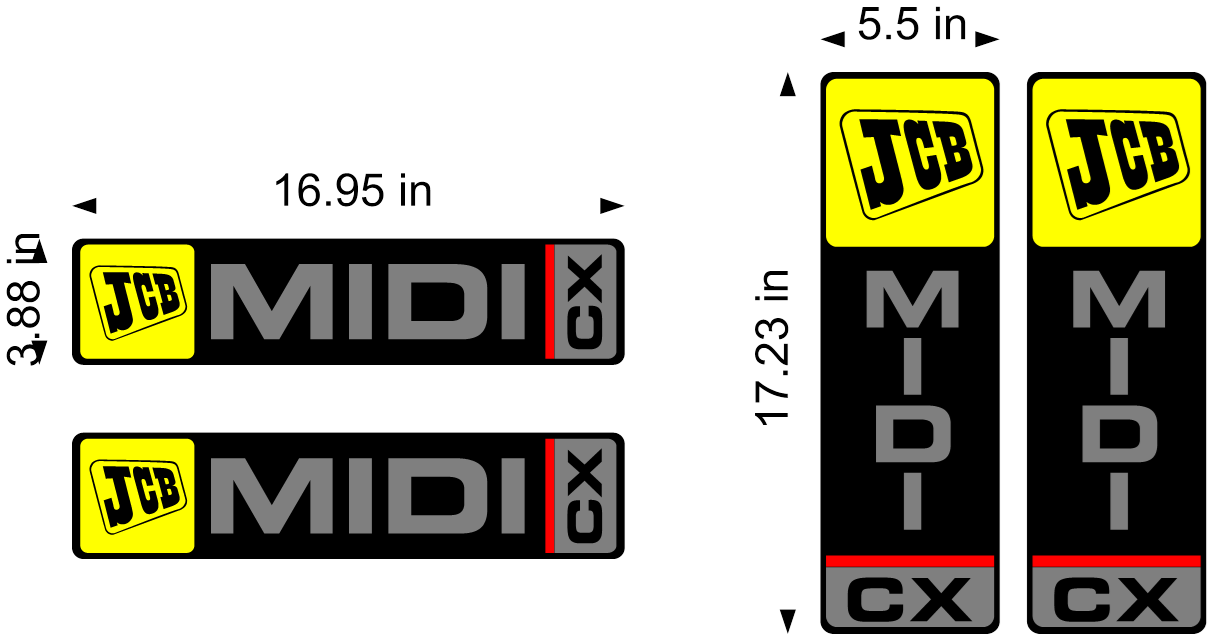 JCB MIDI CX Decal Set