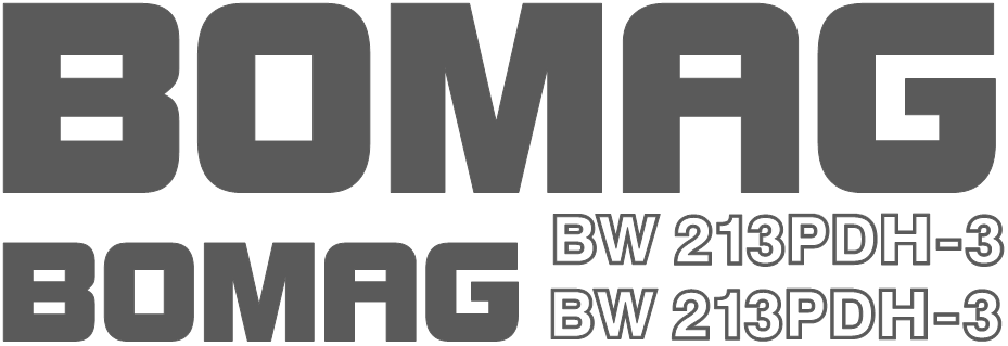 Bomag BW213PDH 3 Decal Set