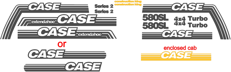 Case 580SL II Decal Set