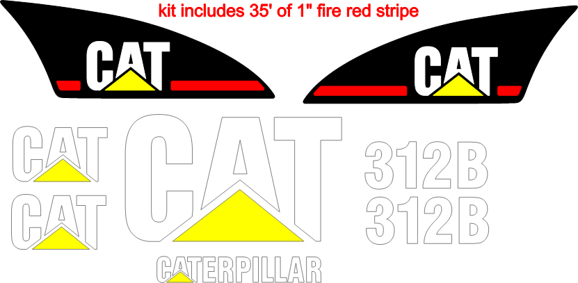 Caterpillar 312B Decal Set