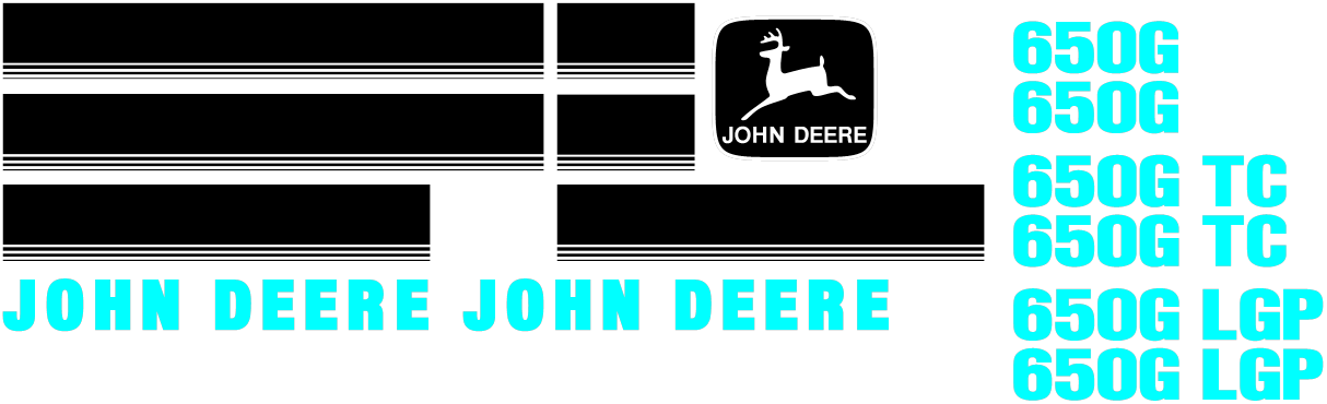 Deere 650G TC Decal Set