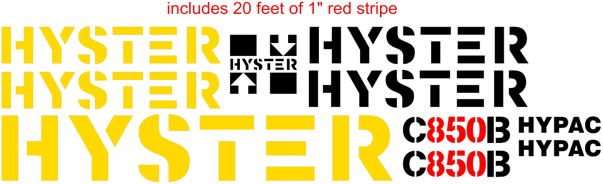 Hyster C850B Decal Set