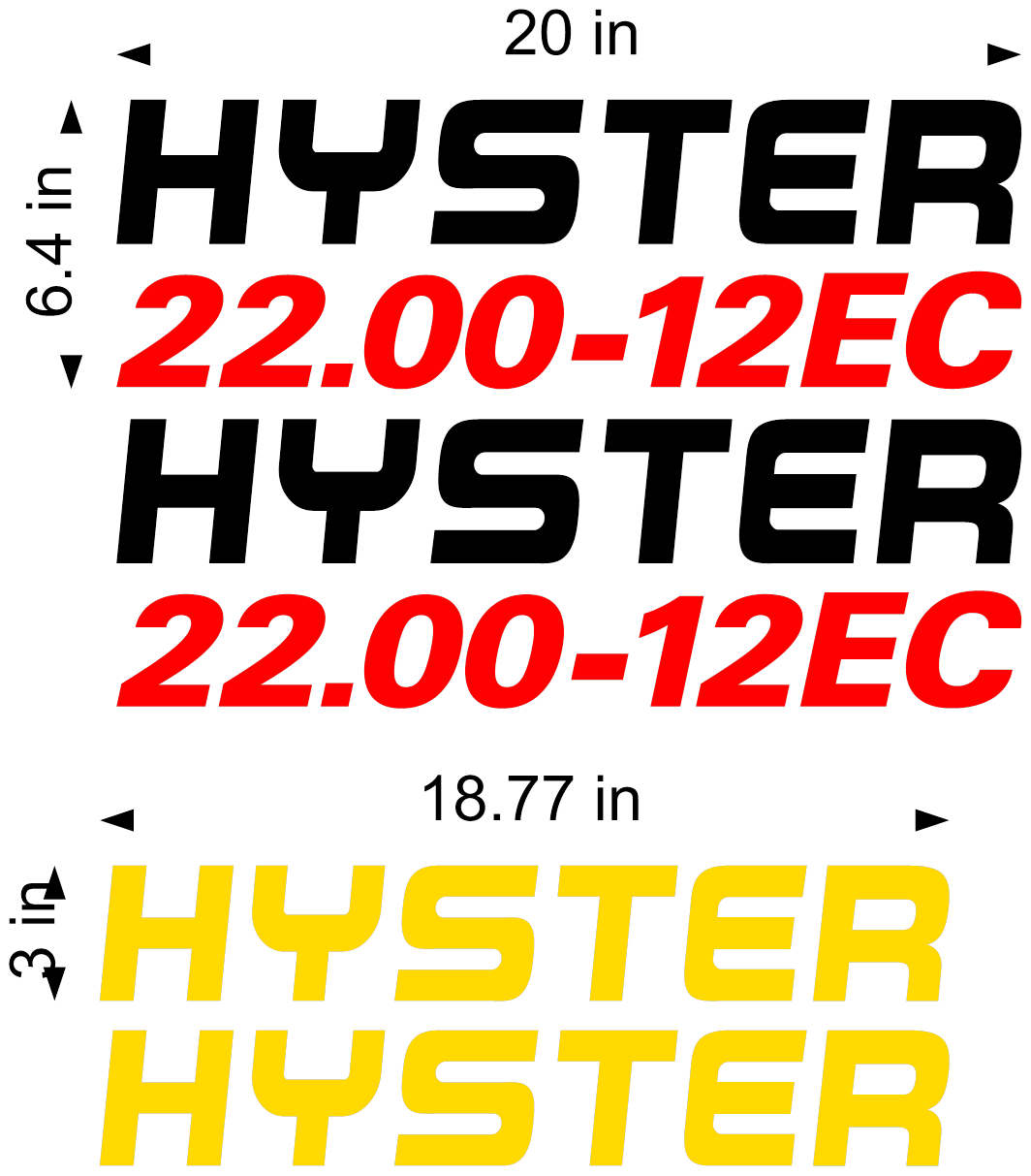 Hyster H22.00XM-12EC Decal Set