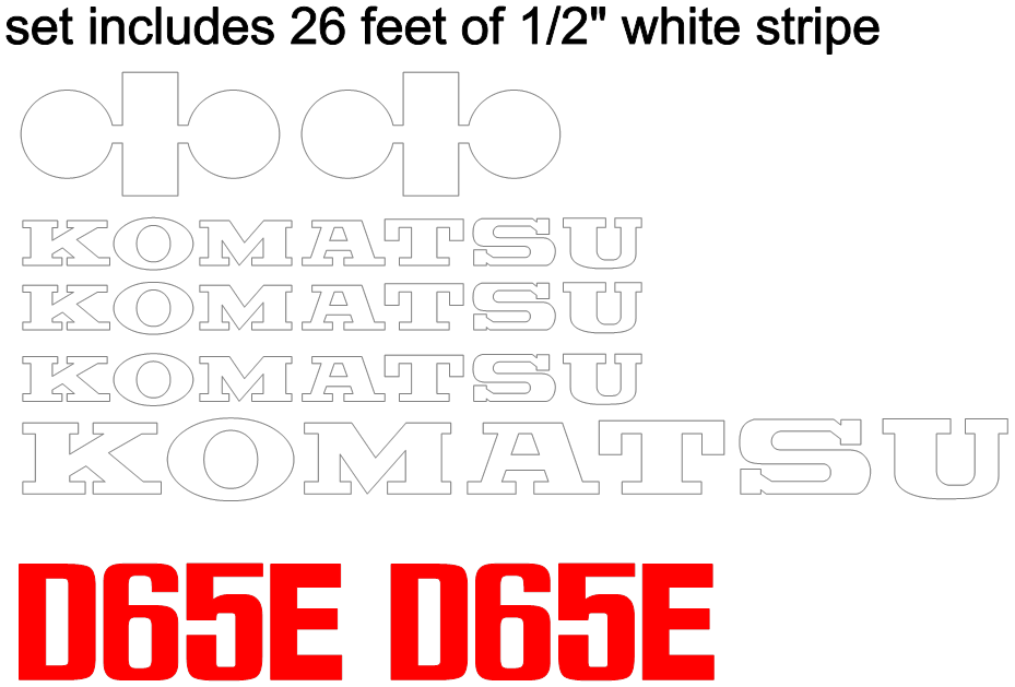 Komatsu D65E-8 Decal Set