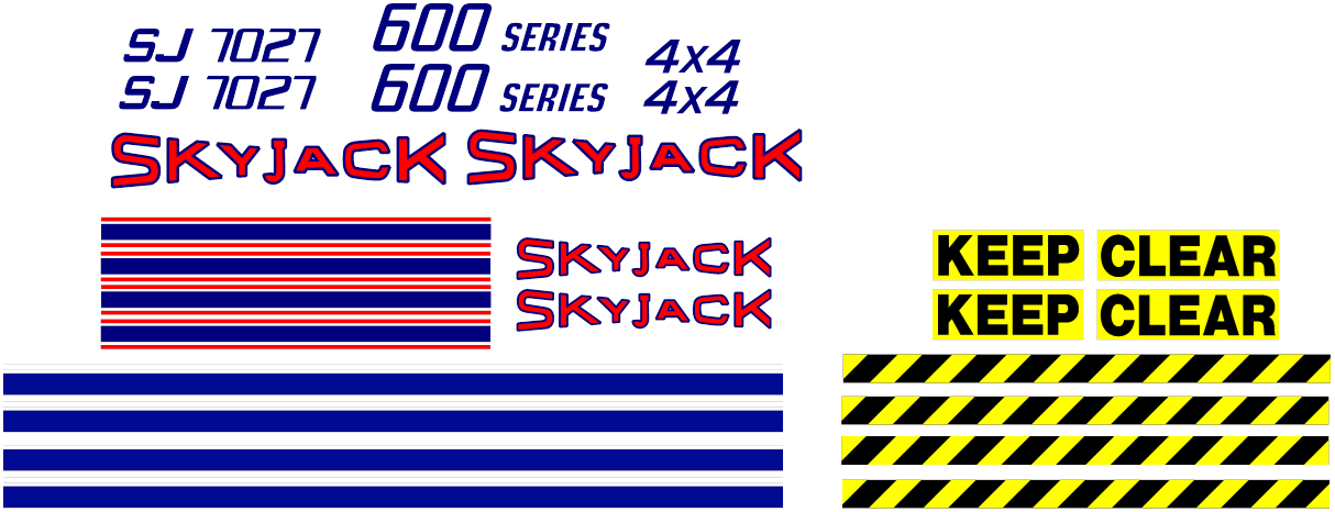 SkyJack SJ7027RT Decal Set