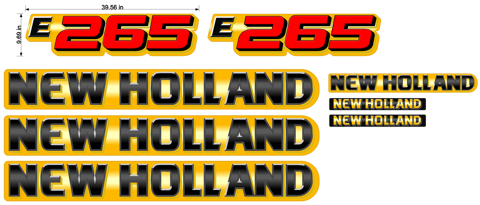 New Holland E265 Decal Set